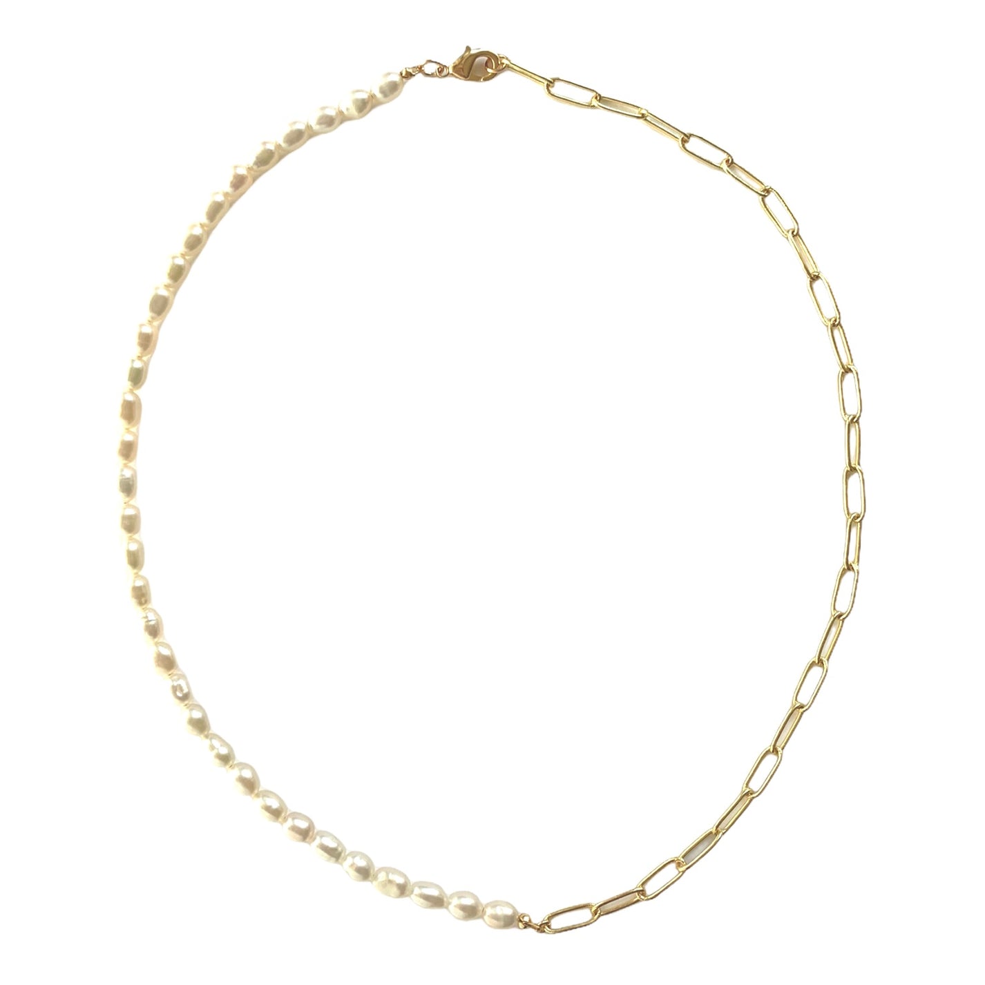 Half & Half Pearl w/ Baby Paperclip Choker – GINZA FASHIONS
